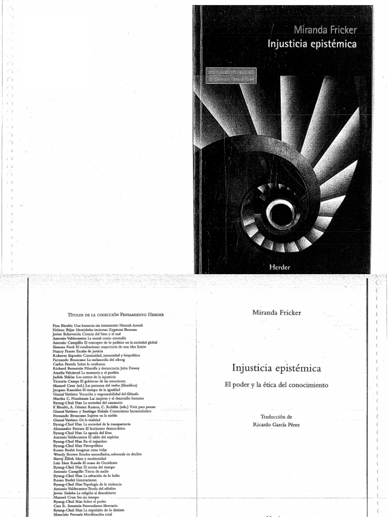 Miranda Fricker. Injusticia Epistémica | PDF