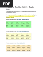 400 Spelling Bee Word List Every Level Easy Difficult and Impossible | PDF