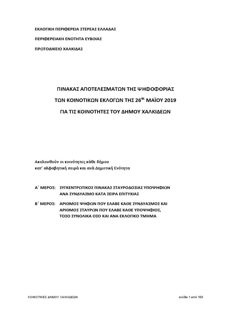 EVIAZOOM: ΣΥΝΟΠΤΙΚΑ ΑΠΟΤΕΛΕΣΜΑΤΑ ΥΠΟΨΗΦΙΩΝ ΚΟΙΝΟΤΙΚΩΝ ΣΥΜΒΟΥΛΩΝ ΣΤΟ ...