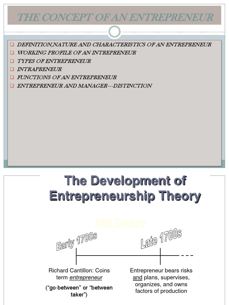 The Concept of An Entrepreneur-1 | PDF | Entrepreneurship | Leadership