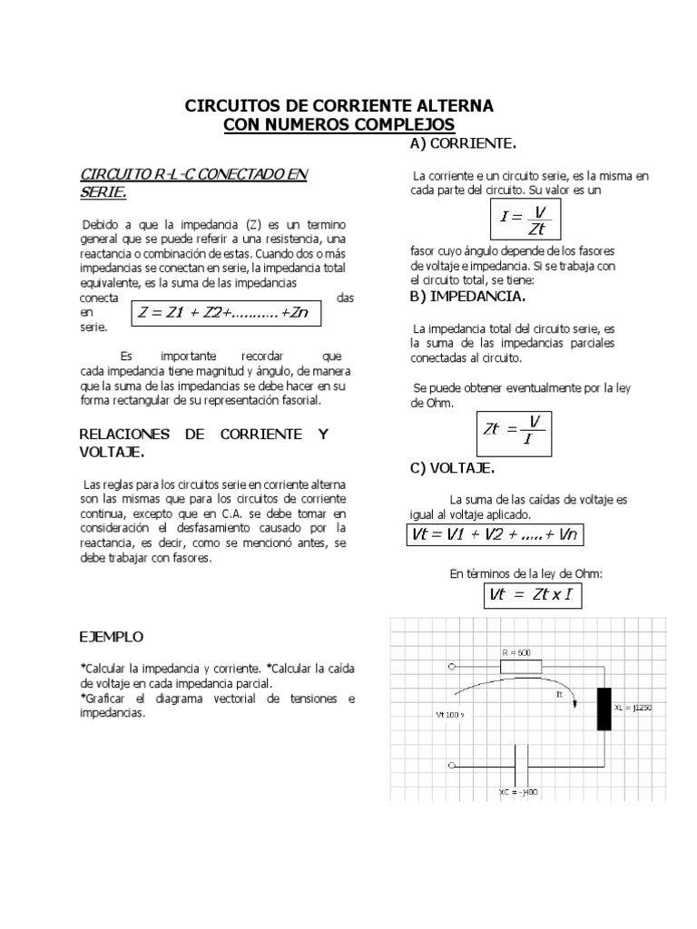 Circuitos De Corriente Alterna Con Numeros Complejos: Circuito R-L-C ...