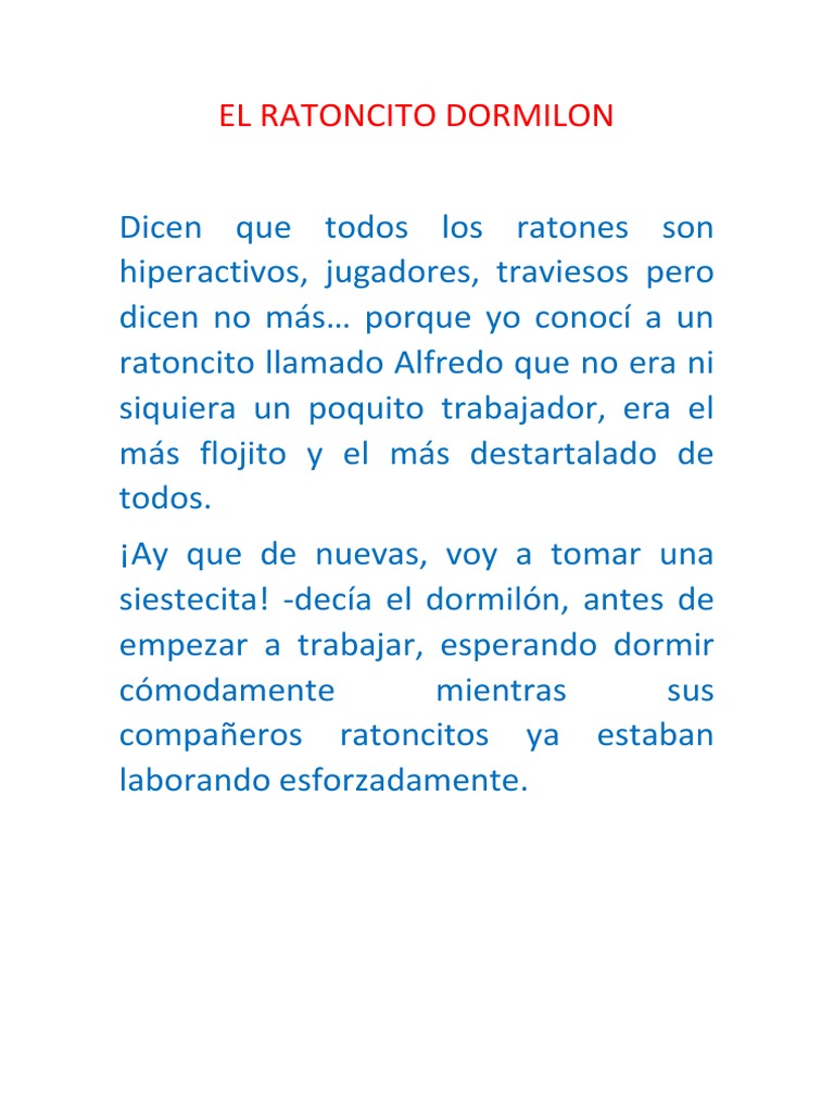 El Ratoncito Dormilon | PDF