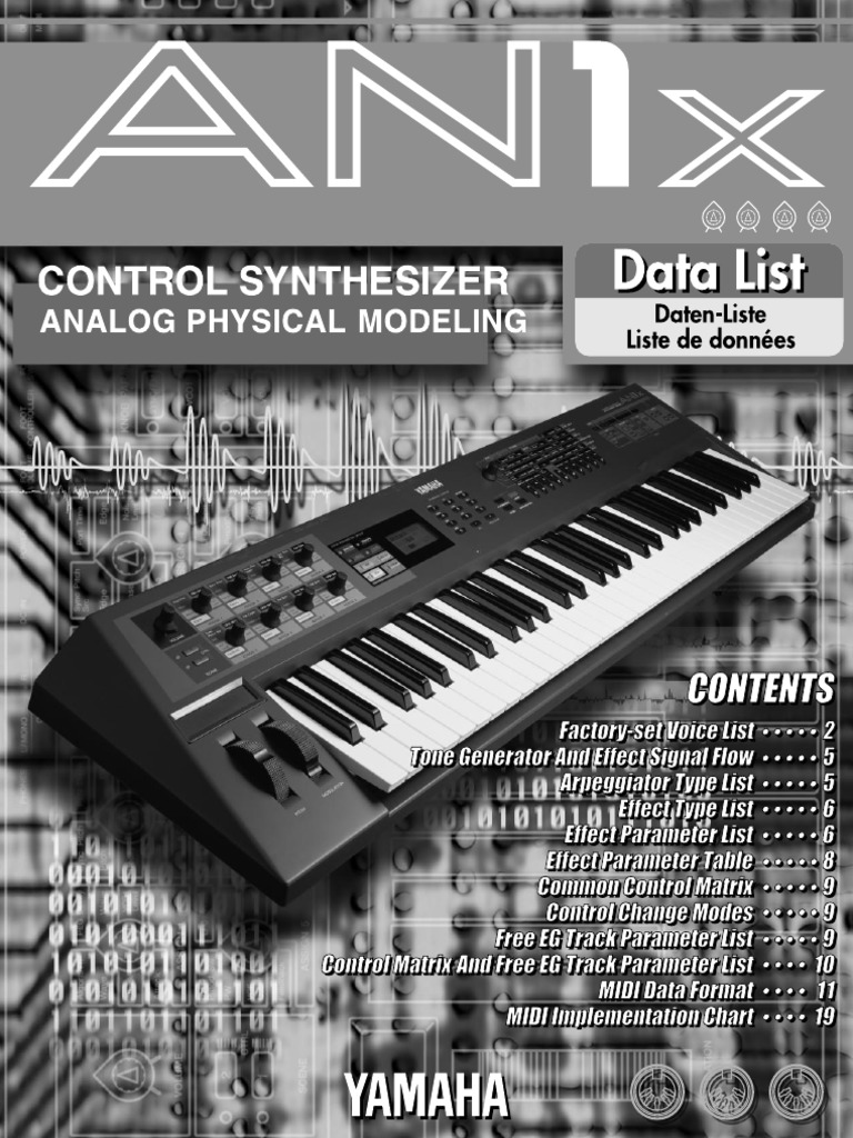 Yamaha An1x Datalist | PDF | Synthesizer | Sound