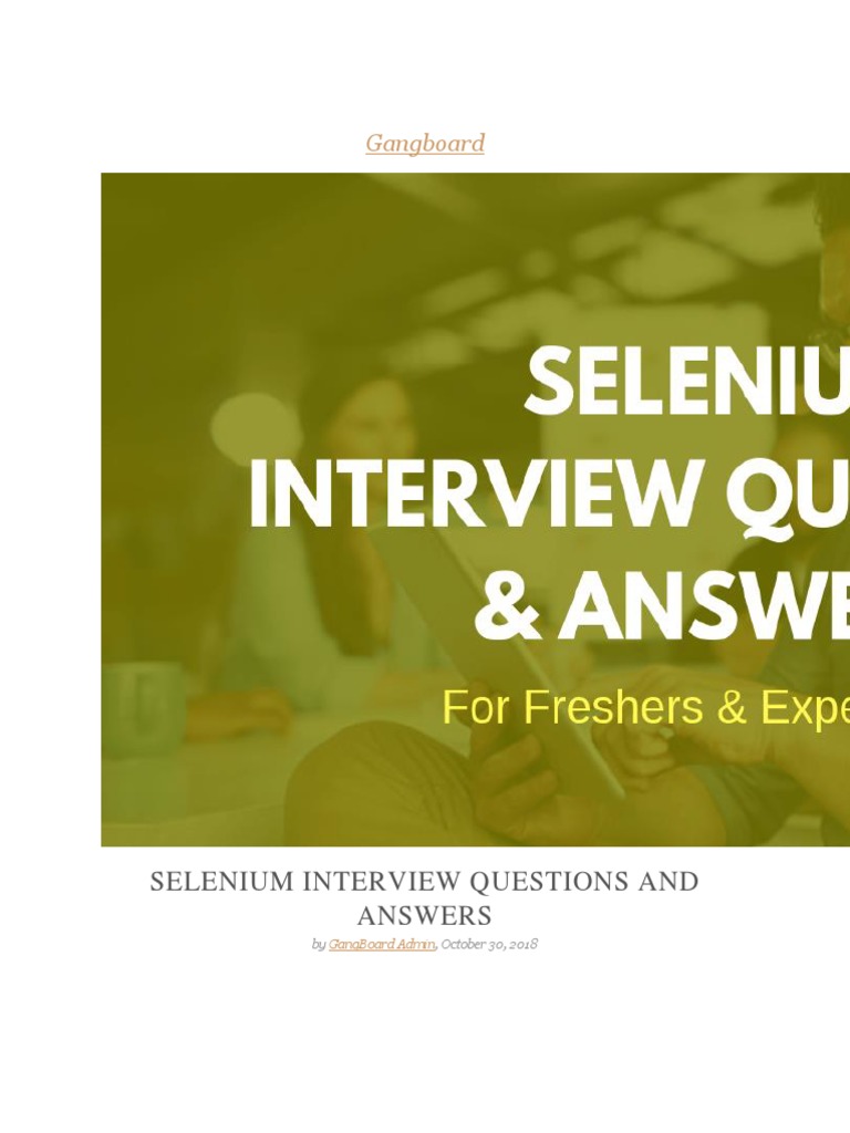 Selenium Interview Question Pdf Selenium Software Inheritance Object Oriented Programming
