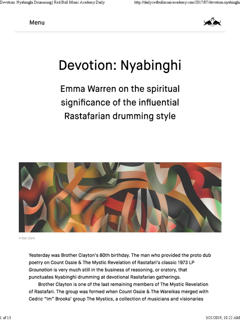 Devotion - Nyabinghi Drumming - Red Bull Music Academy Daily | PDF ...