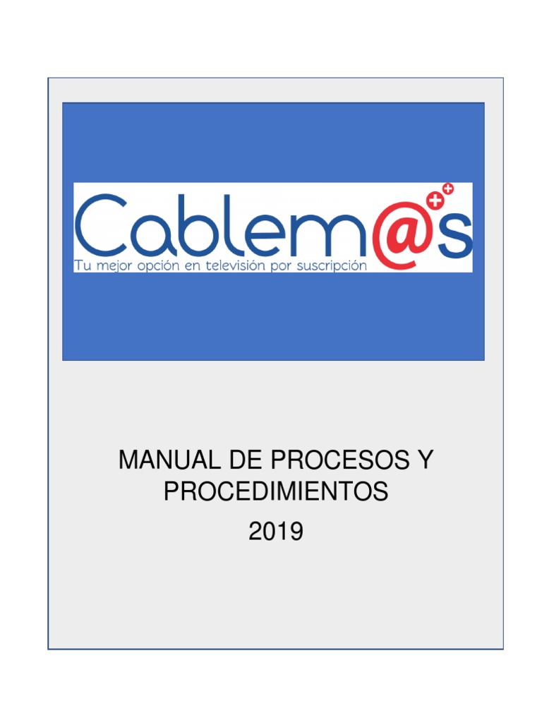 Manual de Procesos y Procedimientos Cablemas | PDF | Televisión por ...