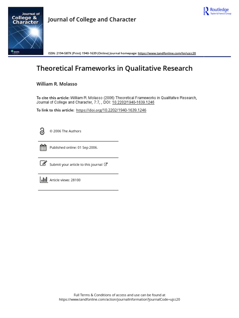 Theoretical Frameworks in Qualitative Research | PDF | Qualitative ...
