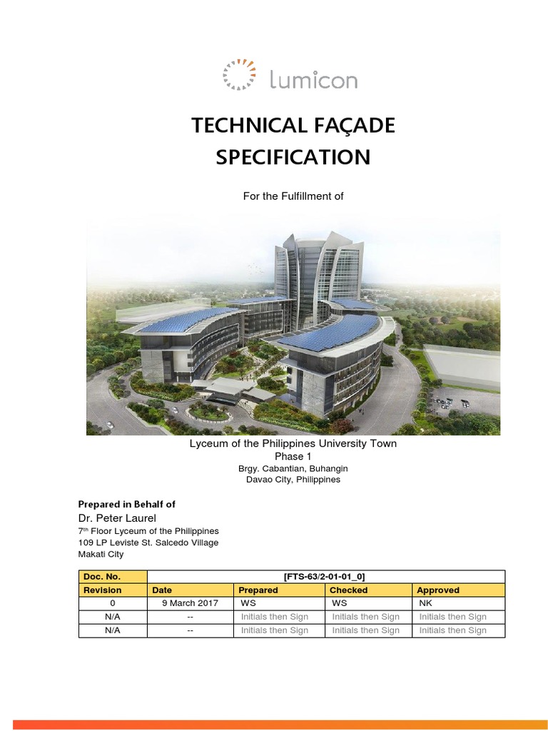 Facade Technical Specification-Rev0 | Download Free PDF | Window | Wall