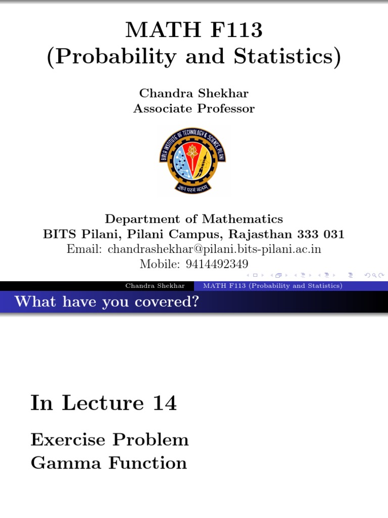 Lecture15 PDF | PDF | Probability Density Function | Probability Distribution