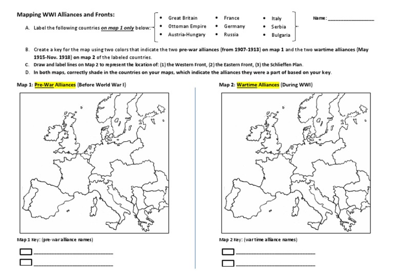 Mapping WWI Alliances and Fronts | PDF