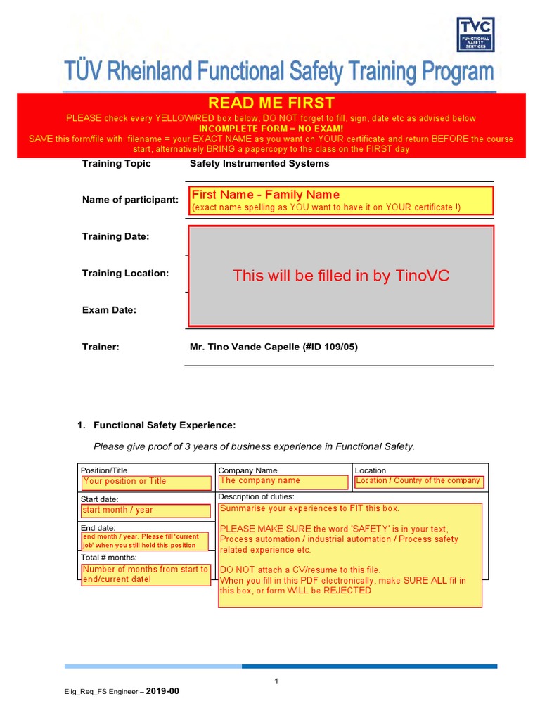 TinoVC - TUV FSE Course Preparation & Info Rev 2019 Exmple | PDF ...