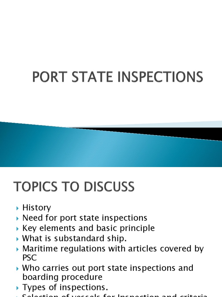 Port State Inspections | PDF | Ships | Water Transport
