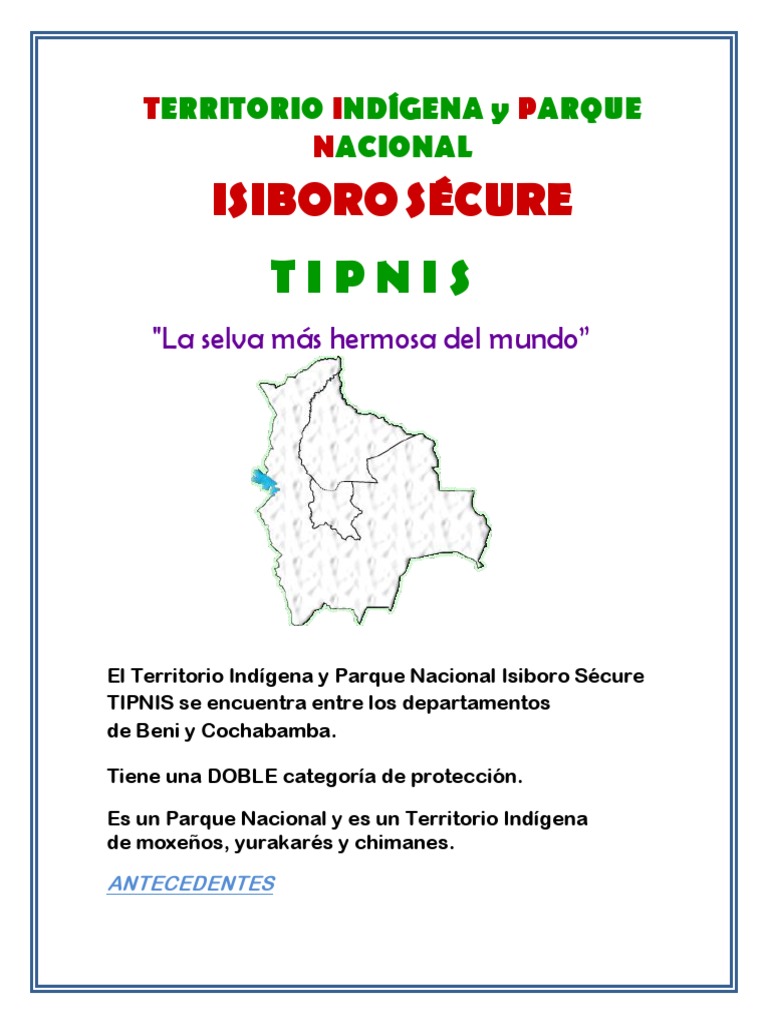 Territorio Indígena y Parque Nacional Tipnis | PDF | Bolivia | Política ...