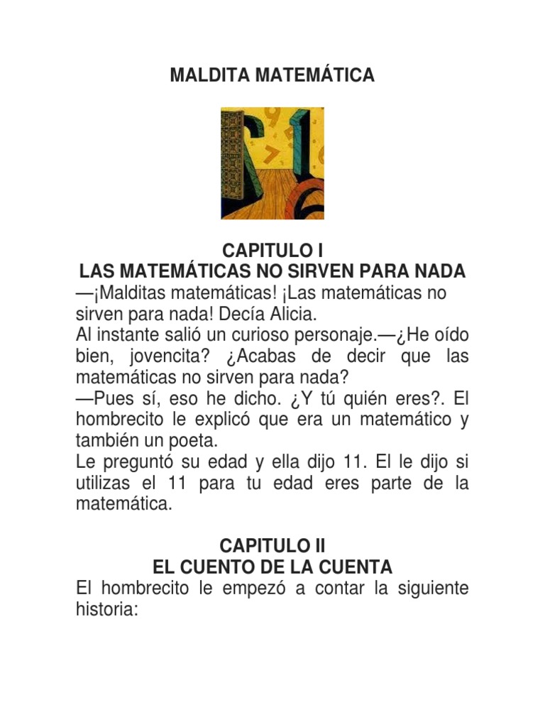 Resumen Maldita Matemática | PDF | Las aventuras de Alicia en el País ...