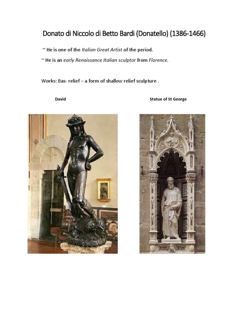 Donatello: Master of Renaissance Sculpture | PDF