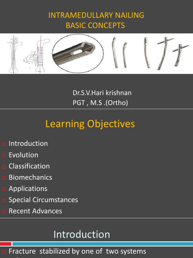 Intramedullary Nailing: Key Concepts | PDF | Bone | Skeletal System