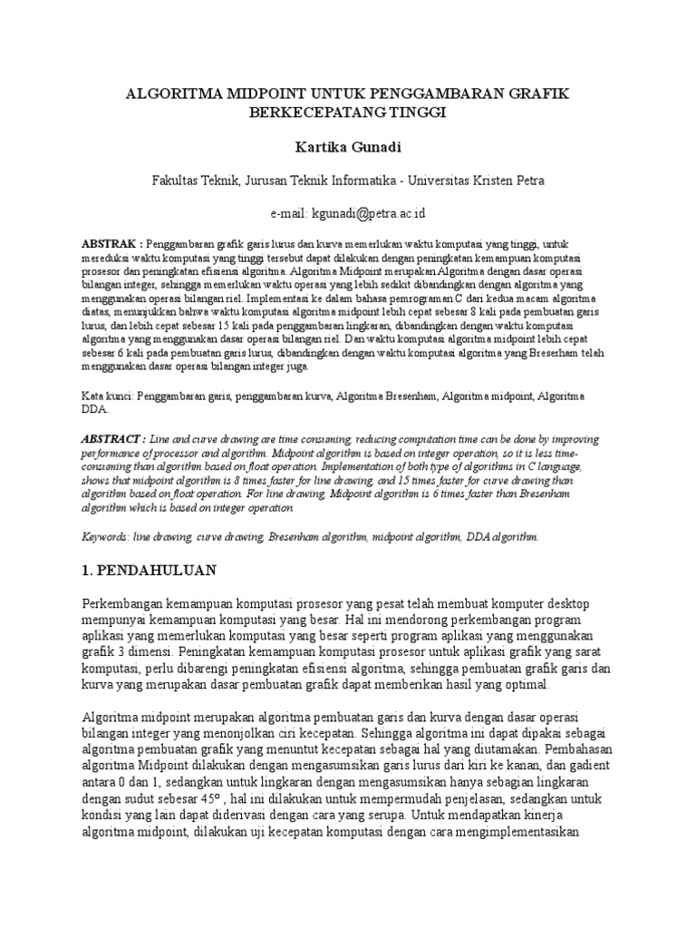 Algoritma Midpoint untuk Grafik Cepat | PDF