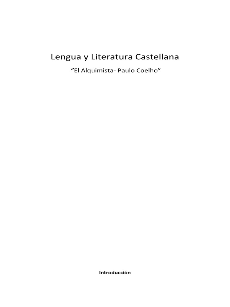 Análisis de "El Alquimista" | PDF | Idiomas