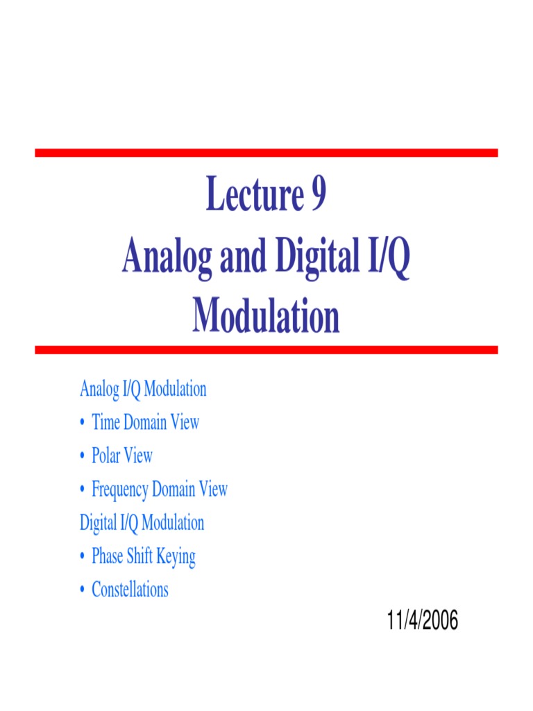 Analog and Digital I/Q Modulation | PDF | Modulation | Radio Technology