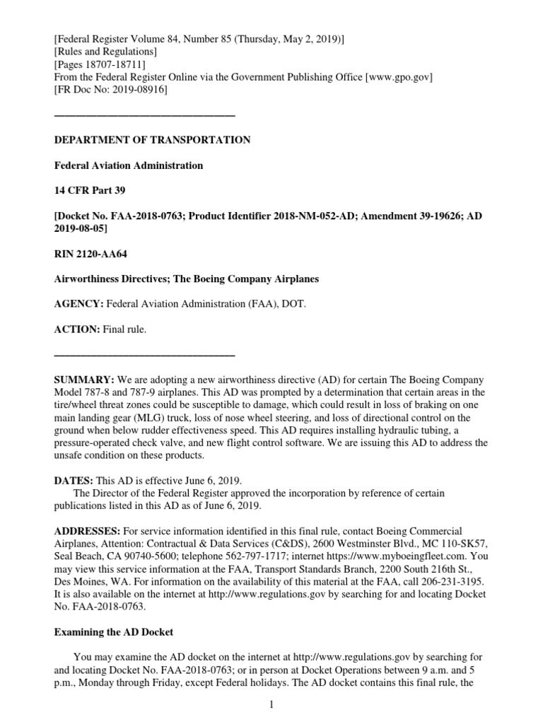 FAA - Boeing Advisory 060619 | PDF | Federal Aviation Administration ...