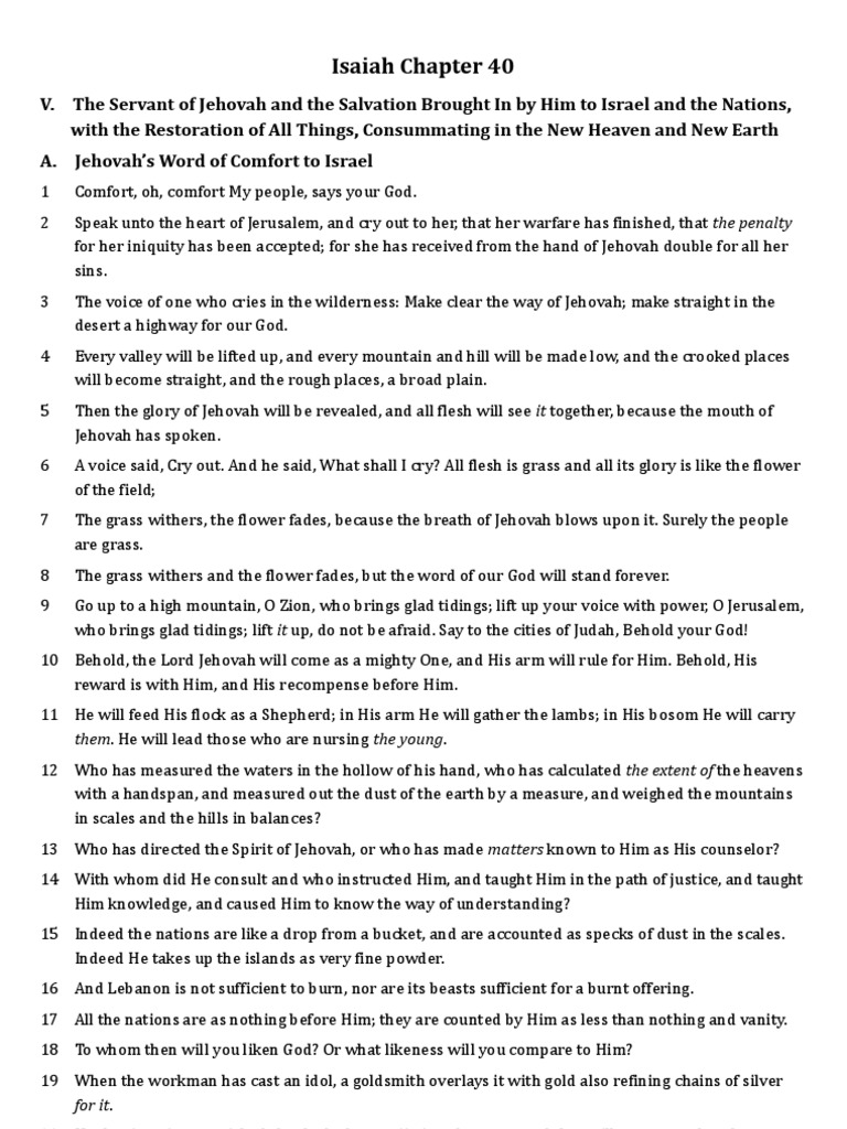 Isaiah Chapter 40: Them. He Will Lead Those Who Are Nursing The Young ...