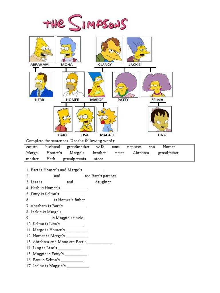 Worksheet Los Simpsons | PDF | Television Series Created | Television Episodes