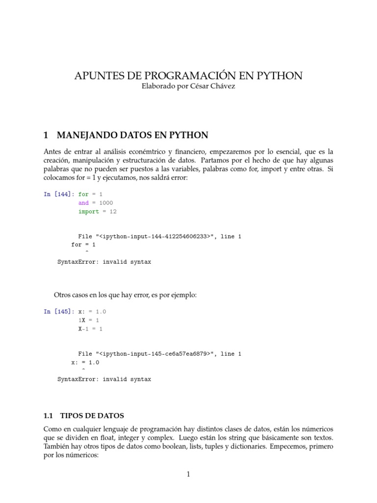 Apuntes de Programaci N en Python | PDF | Estructura de datos de matriz ...