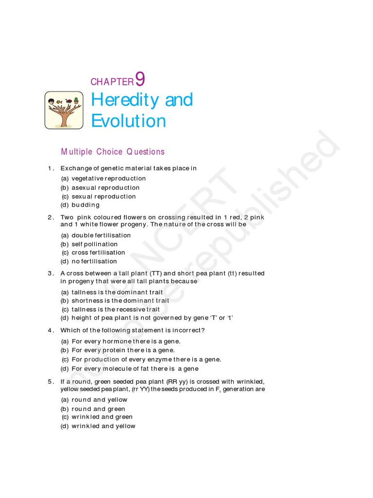 © Ncert Not To Be Republished: Heredity and Evolution | PDF | Evolution ...