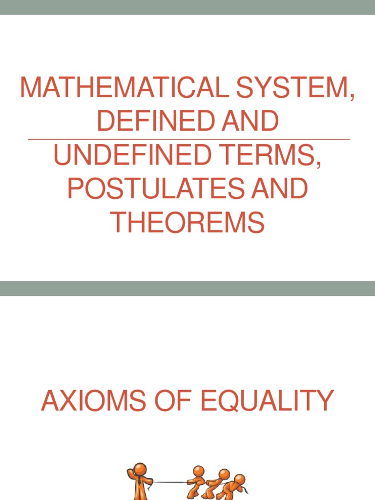 Mathematical System, Defined and Undefined Terms, Postulates and ...