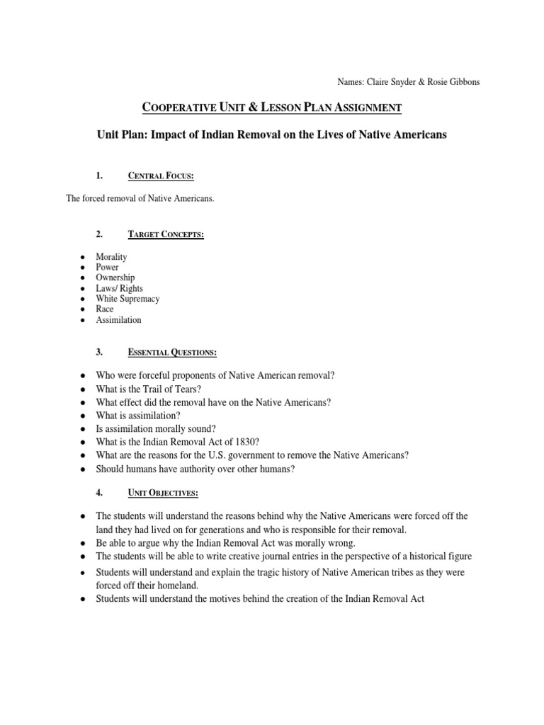 Social Studies - Trail of Tears Unit | PDF | Native Americans In The ...