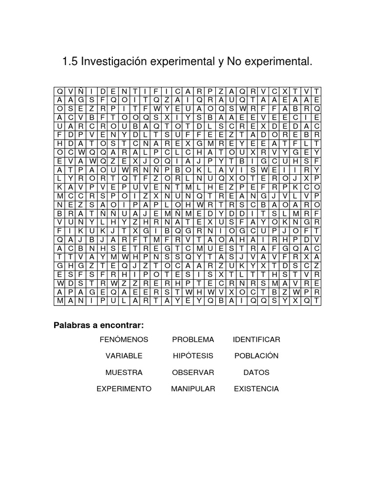 Sopa de Letras: Método Científico | PDF | Science | Método científico