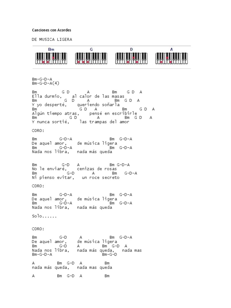 Canciones Con Acordes | PDF | Ocio