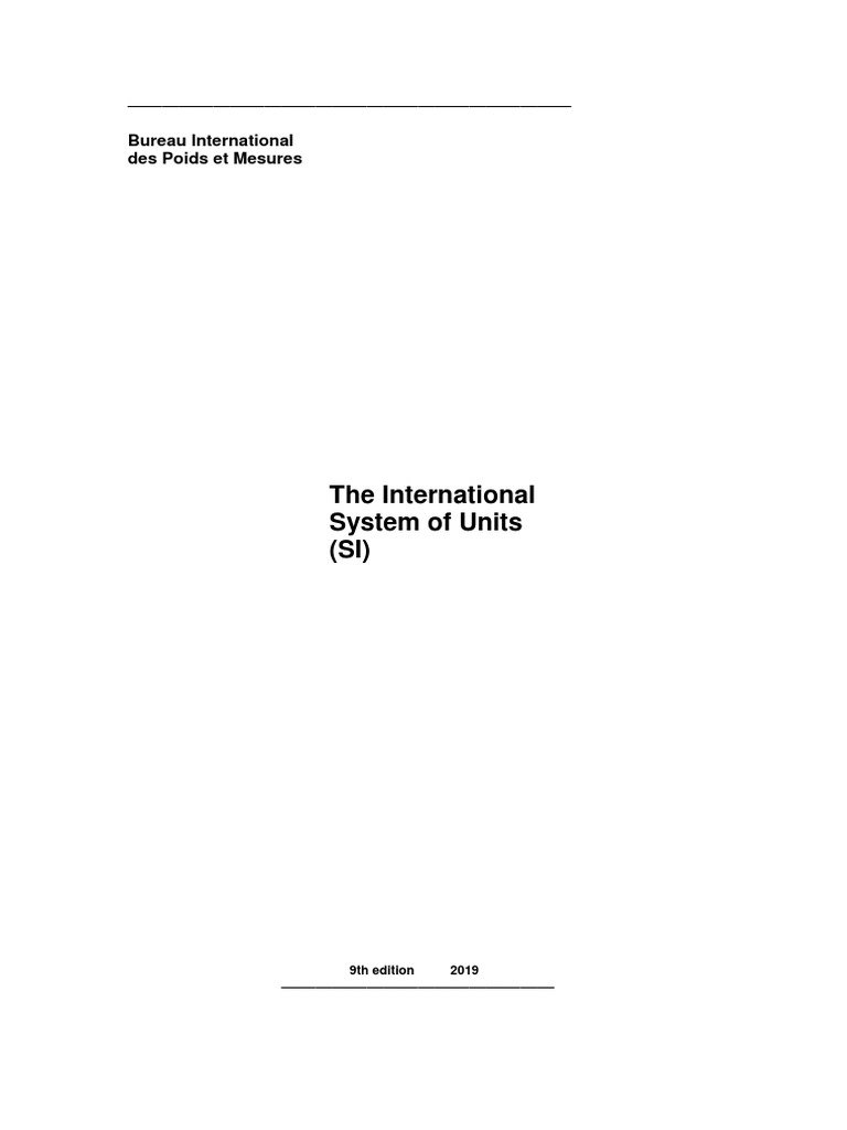 SI Brochure 9 EN PDF | PDF | International System Of Units | Kilogram