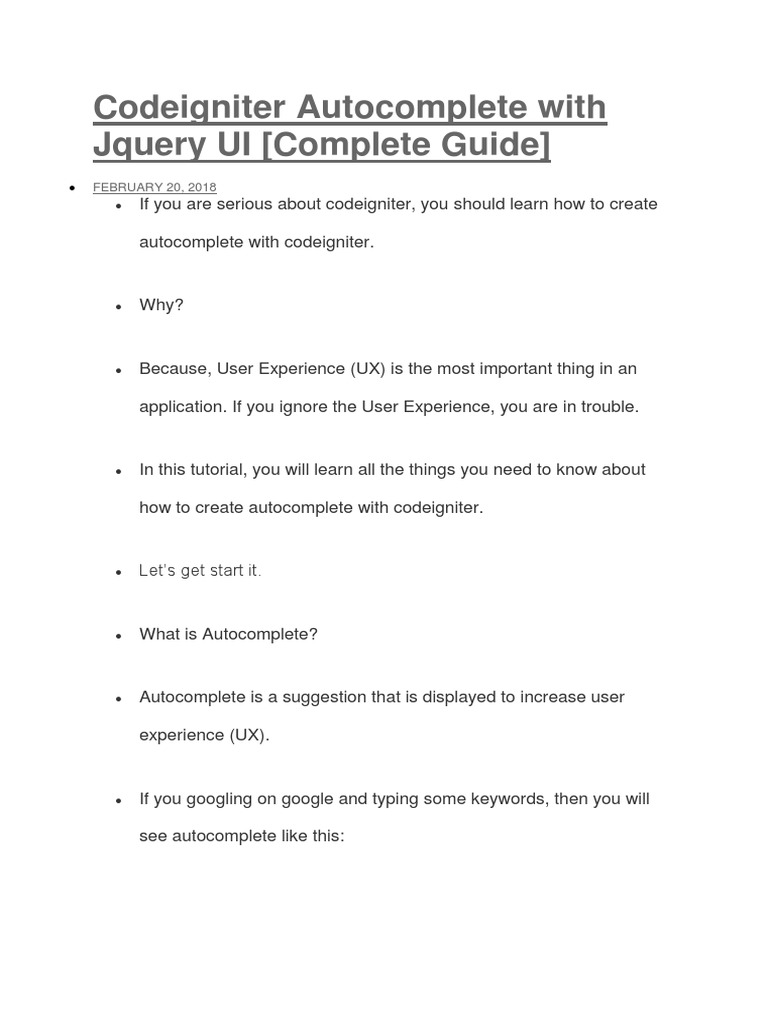 Codeigniter Autocomplete With Jquery Ui Pdf Sql Databases