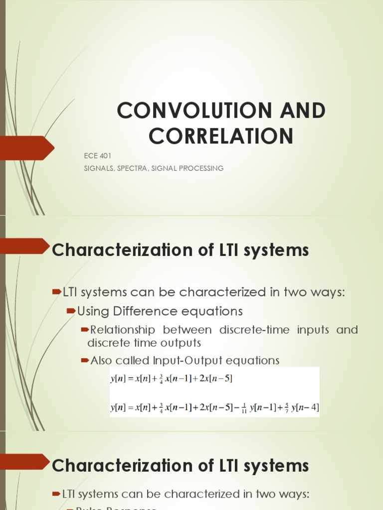 Convolution and Correlation | PDF | Systems Theory | Signal Processing
