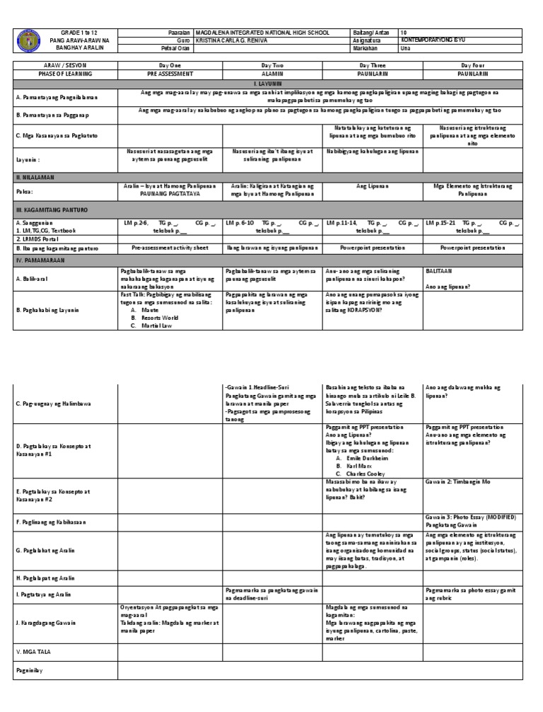 Ap G10 DLP Week 1 | PDF