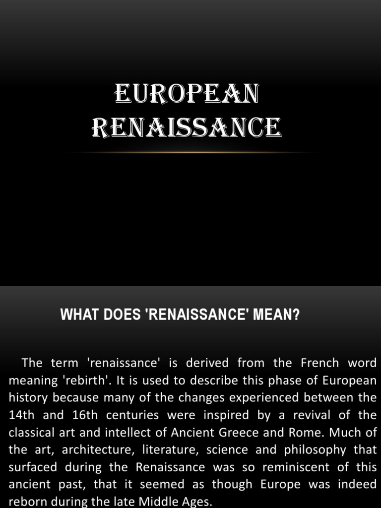 European Renaissance Explained in 40 Characters | PDF | Renaissance ...