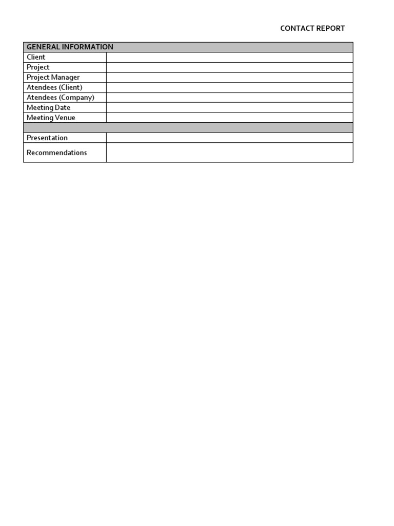 Sample Contact Report | PDF