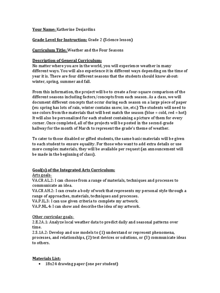 Module 7 Curriculum Outline | PDF | Curriculum | Drawing