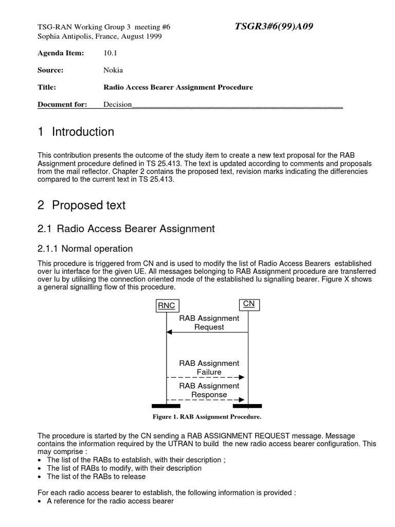 Radio Access Bearer Assignment Procedure | PDF | Internet Protocols ...