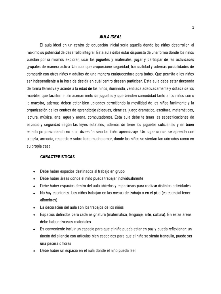 Aula Ideal | PDF | Salón de clases | Educación de la primera infancia