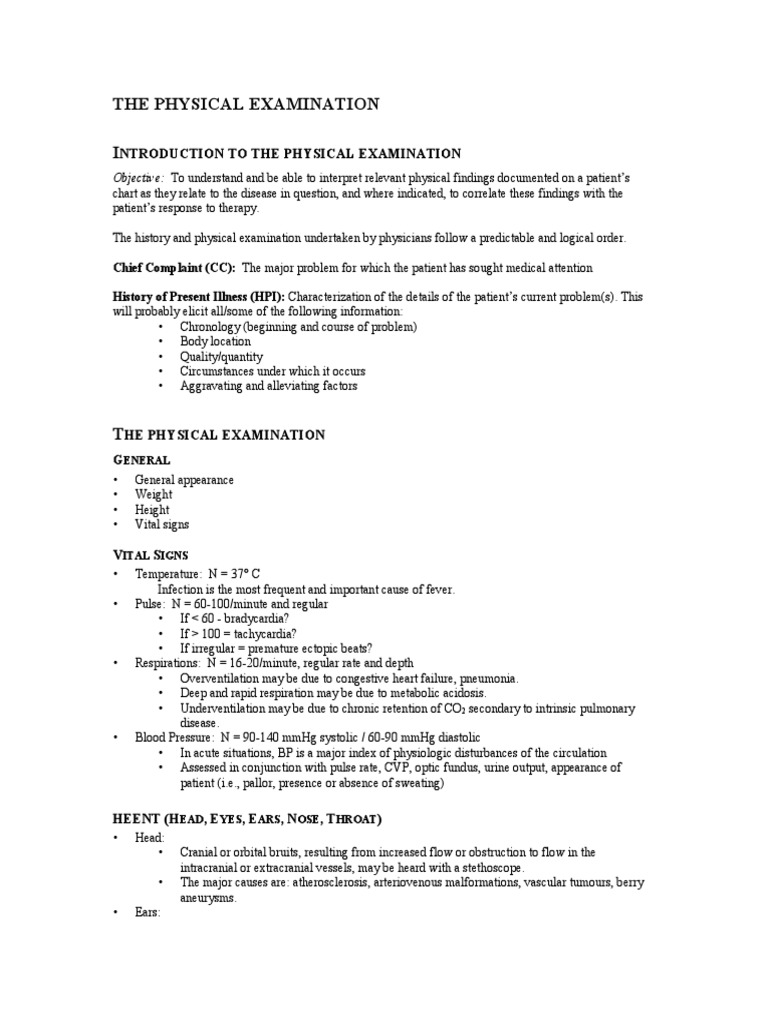 Ntroduction To The Physical Examination | Download Free PDF | Heart ...