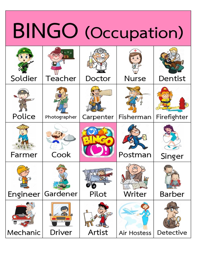 BINGO Occupation | PDF | Medicine | Health Sciences