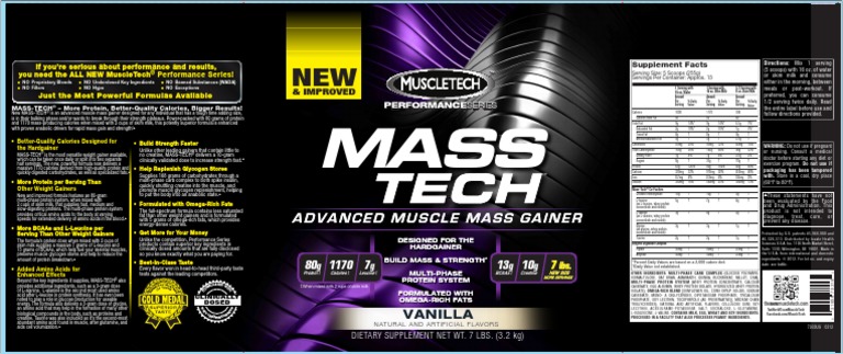 Ficha Tecnica - Mass Tech | PDF | Leucine | Milk