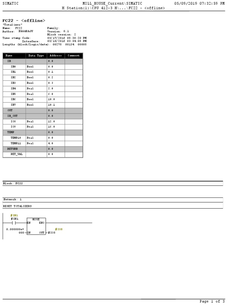 FC22 - : Name Data Type Address Comment | PDF | Computing | Computer Engineering