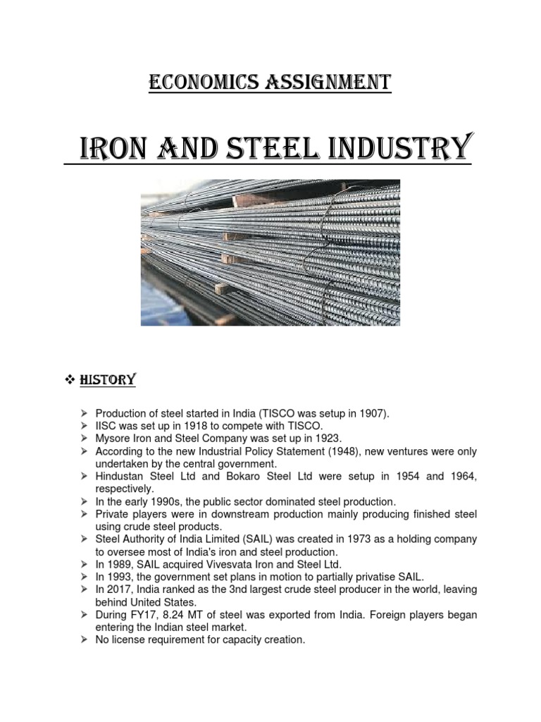 Iron and Steel Industry: Economics Assignment | PDF | Iron Ore ...