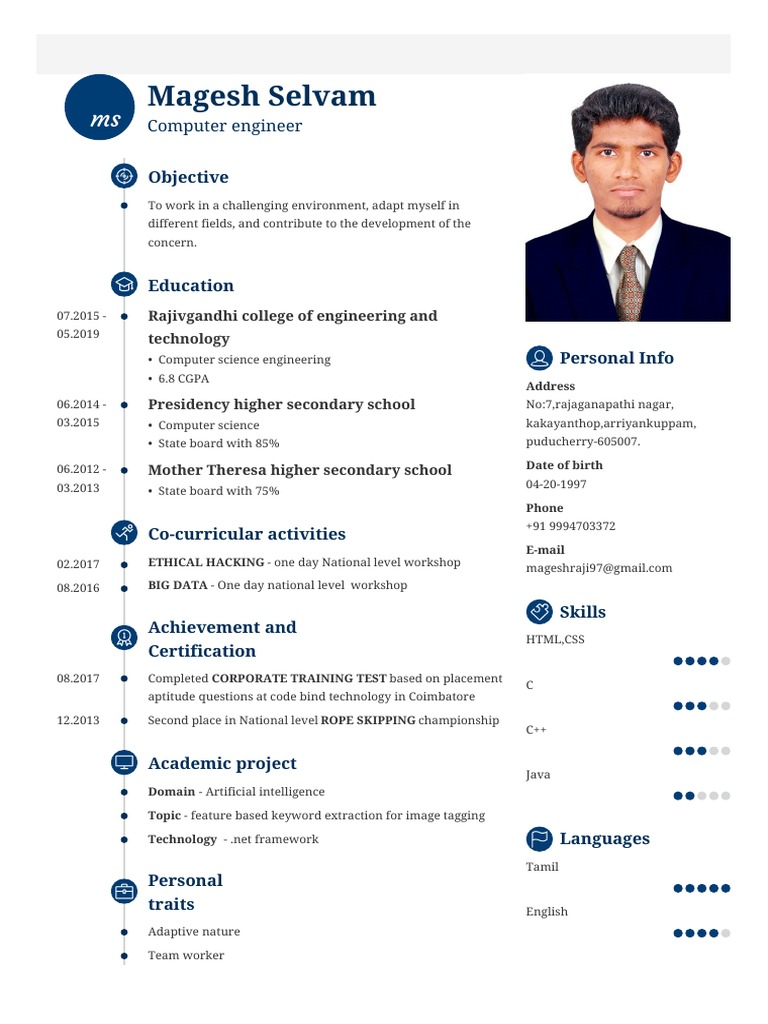 Magesh Selvam: Objective | PDF | Computer Science | Science And Technology