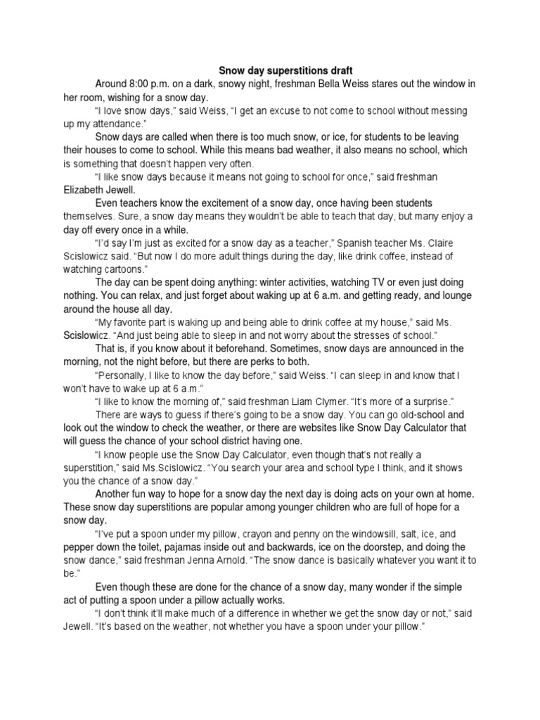 Snow Day Draft | PDF