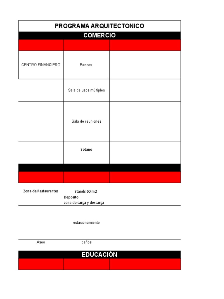 Programa Arquitectonico | PDF