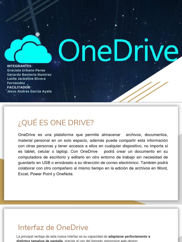 Presentacion Sobre Onedrive | PDF | Archivo de computadora | Software